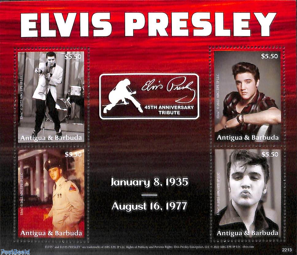 Stamp 2023, Antigua & Barbuda Elvis Presley 4v m/s, 2023 - Collecting ...