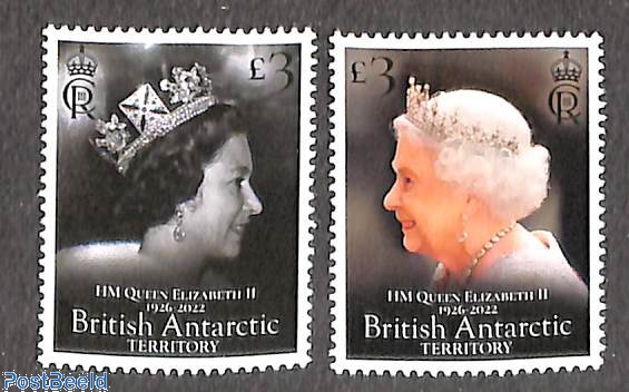 Stamp 2023, British Antarctica Queen Elizabeth II, 1926-2022 2v, 2023 ...
