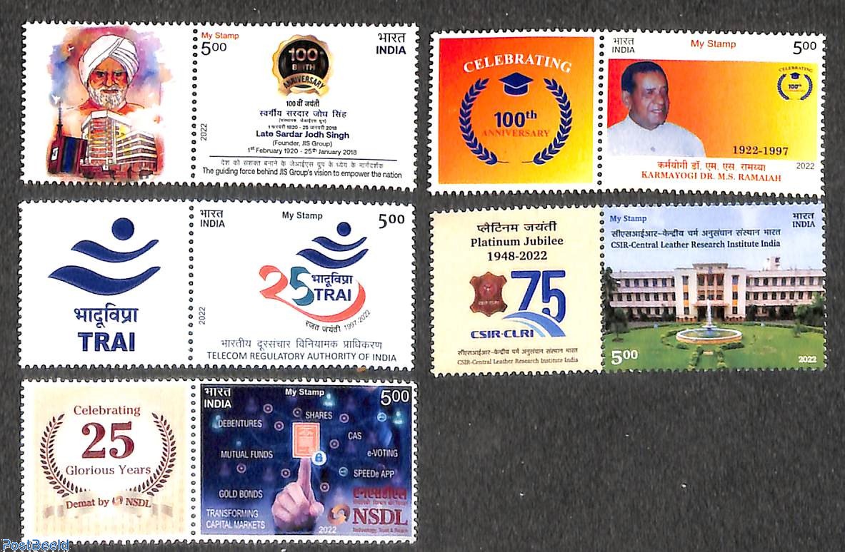 Stamp 2022, India My stamp 5v +tabs, 2022 - Collecting Stamps ...