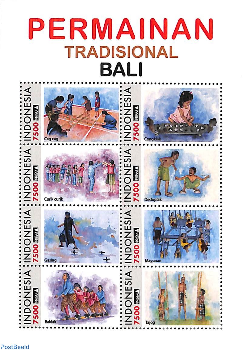 Stamp 2025, Indonesia Permainan Tradisional Bali 8v m/s, 2025 ...