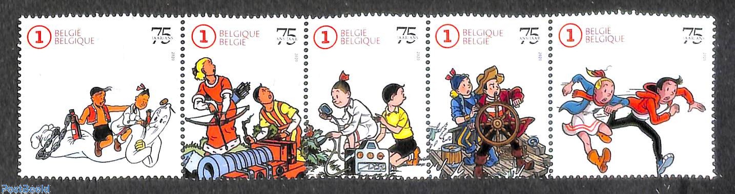 Stamp 2020, Belgium Bobe et Bobette/Suske en Wiske 5v, 2020 ...
