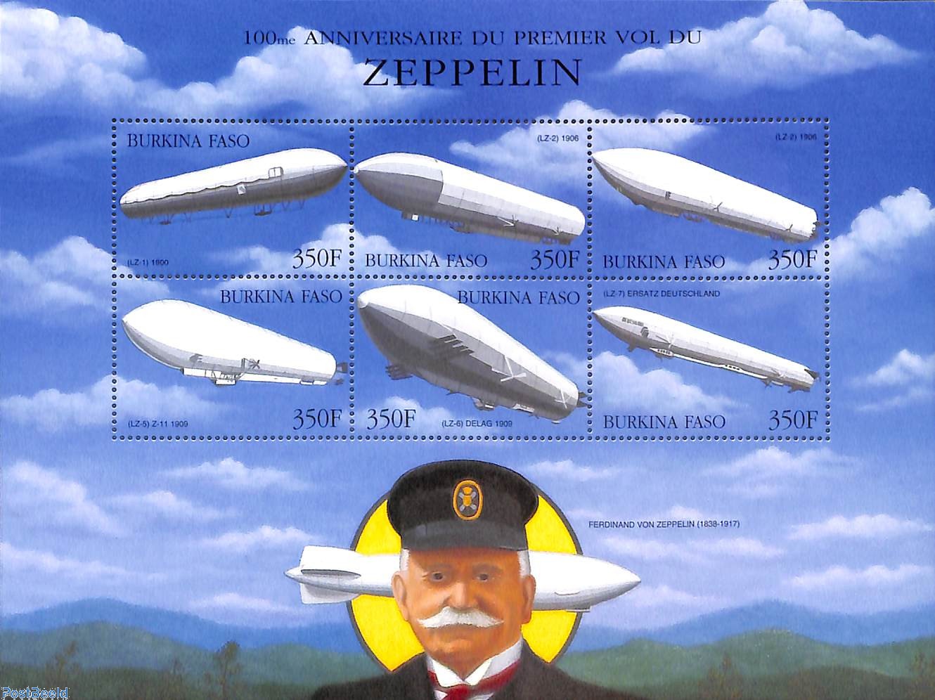 Stamp 2000, Burkina Faso Zeppelin 6v m/s, 2000 - Collecting Stamps ...