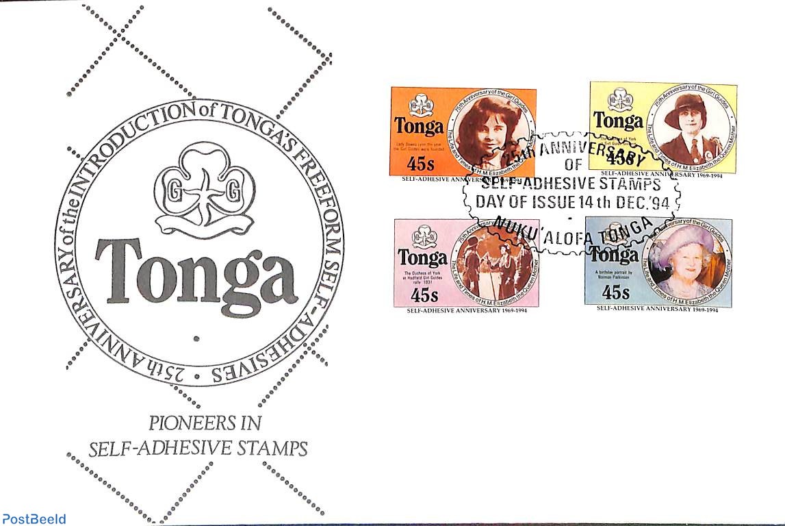 Stamp 1985, Tonga Queen Mother, Girl Guides 4v imperforated (stamps ...