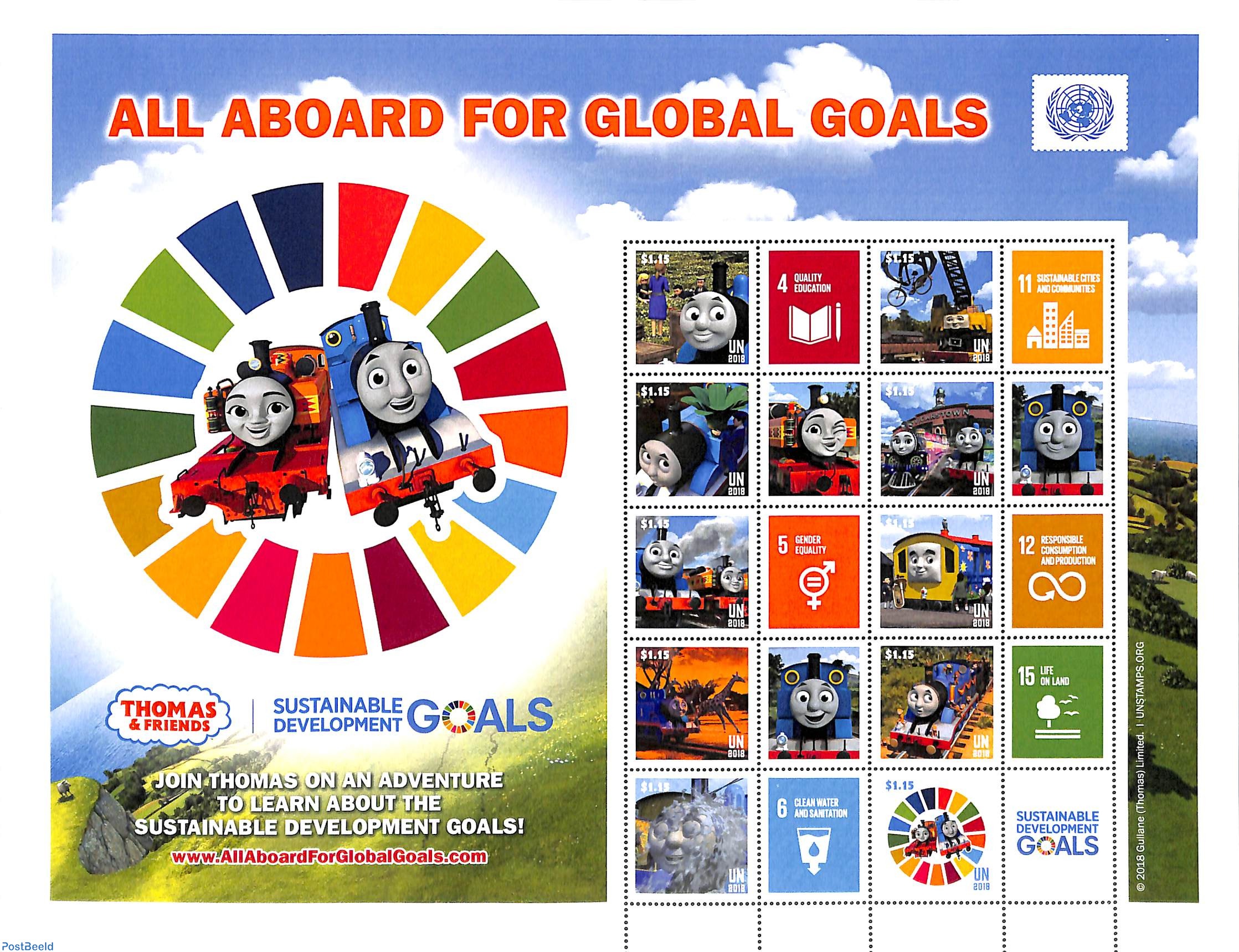 Stamp 2018, United Nations, New York Thomas and friends 10v with ...