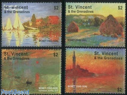 Stamp 2001, Saint Vincent Claude Monet 4v, 2001 - Collecting Stamps ...