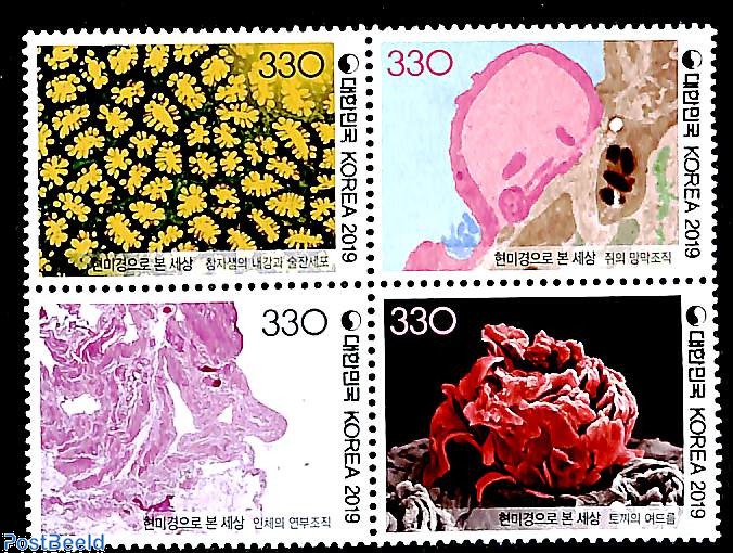 Stamp 2018, Korea, South The world trough a microscope 4v [+], 2018 ...